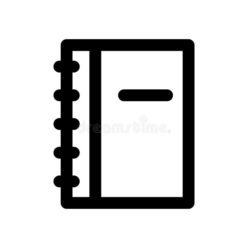 Diary Icon Line Isolated on White Background. Black Flat Thin Icon on ...