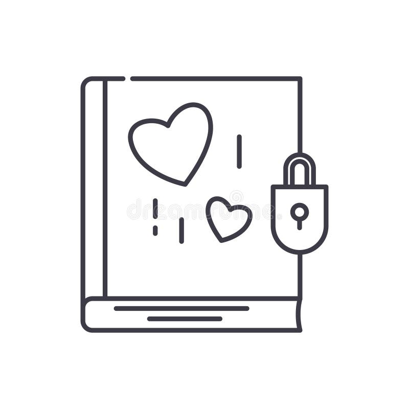 Diary Icon, Black Vector Sign with Editable Strokes, Concept ...