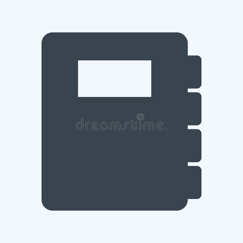 Diary Icon in Trendy Glyph Style Isolated on Soft Blue Background Stock ...