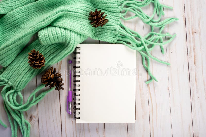 Diary or Journaling Flat Lay, Top Down View with Blank Notebook, Pen ...