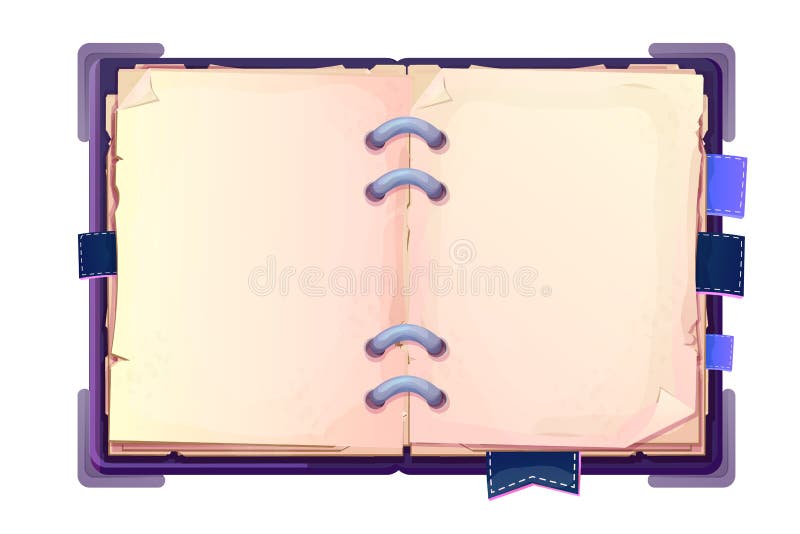 Diary, Note Book in Cartoon Style Top View Isolated on White Background ...