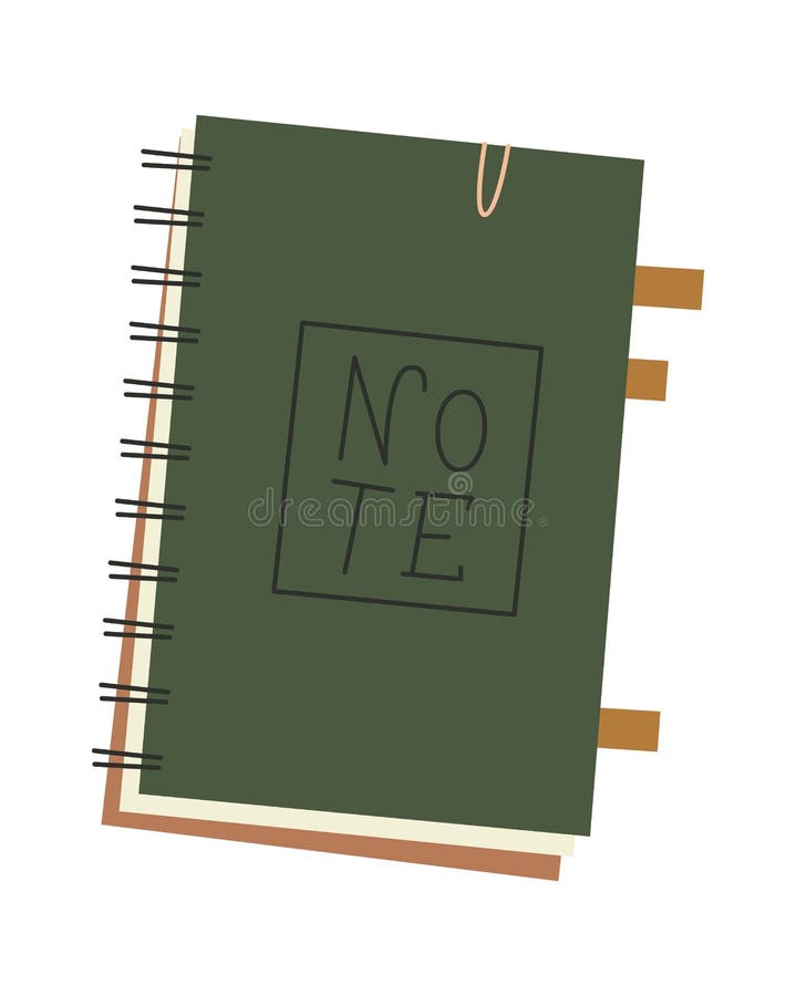 Diary and Notebook with Bookmark Flat Icon Stock Vector - Illustration ...