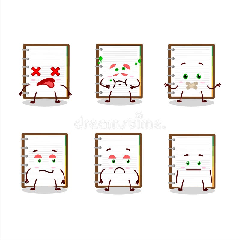 Diary Notes Cartoon Character with Nope Expression Stock Vector ...