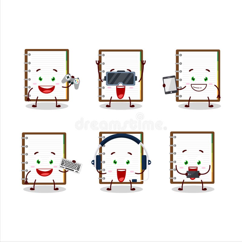 Diary Notes Cartoon Character are Playing Games with Various Cute ...