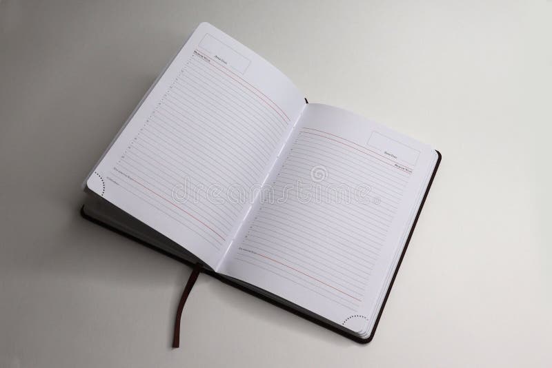 Diary in open stock photo. Image of font, empty, education - 204705242