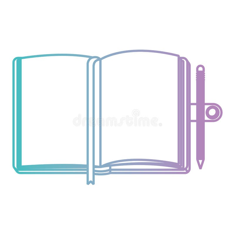 Diary open with pencil stock vector. Illustration of studying - 143912665