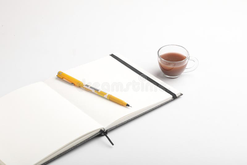 Diary and Pen with Cup of Tea. Work from Home Concept Stock Image ...