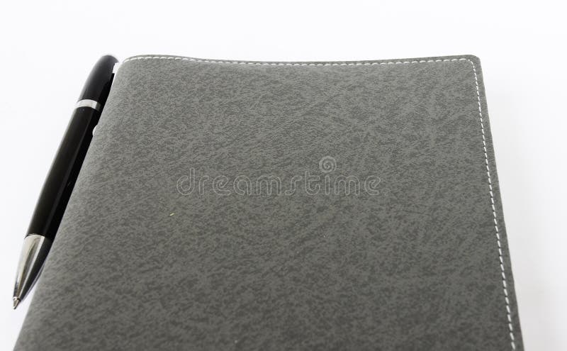 Diary and Pen Isolate on White Background Stock Image - Image of open ...