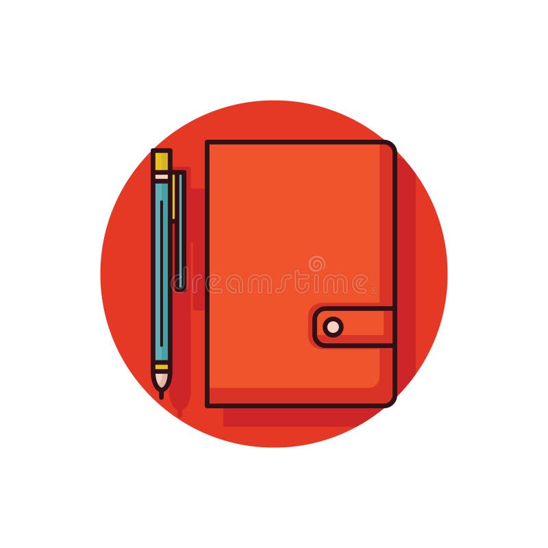 Diary and Pen. Vector Illustration Decorative Design Stock Vector ...