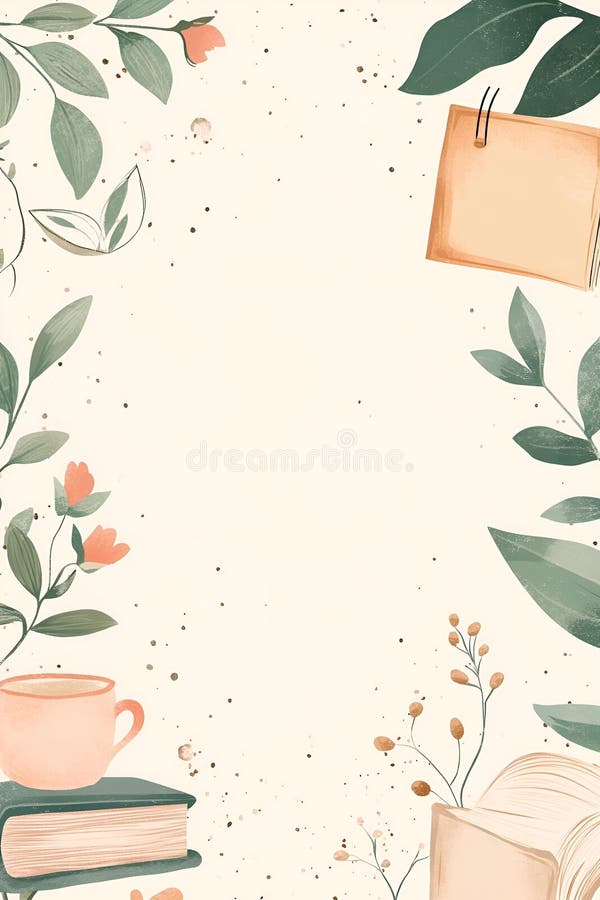 Diary Frame with Pastel Tones and Minimalist Patterns. Stock ...