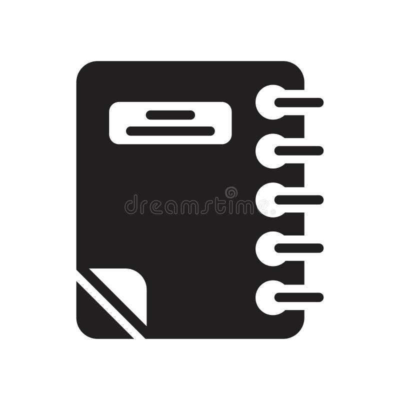 Diary Silhouette Icon Vector Sign and Symbol Isolated on White ...