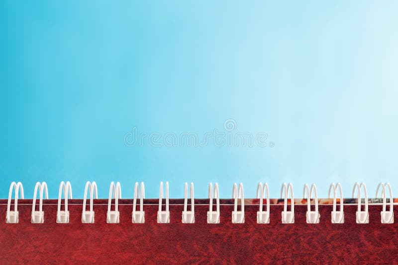 Diary with Spiral on Blue Background Stock Image - Image of empty ...