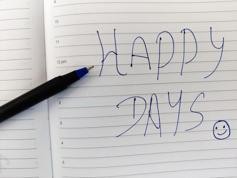 A daily Diary with Text HAPPY DAYS Stock Photo - Image of life ...