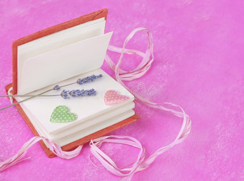 Diary with Valentines on a Pink Background Stock Photo - Image of ...