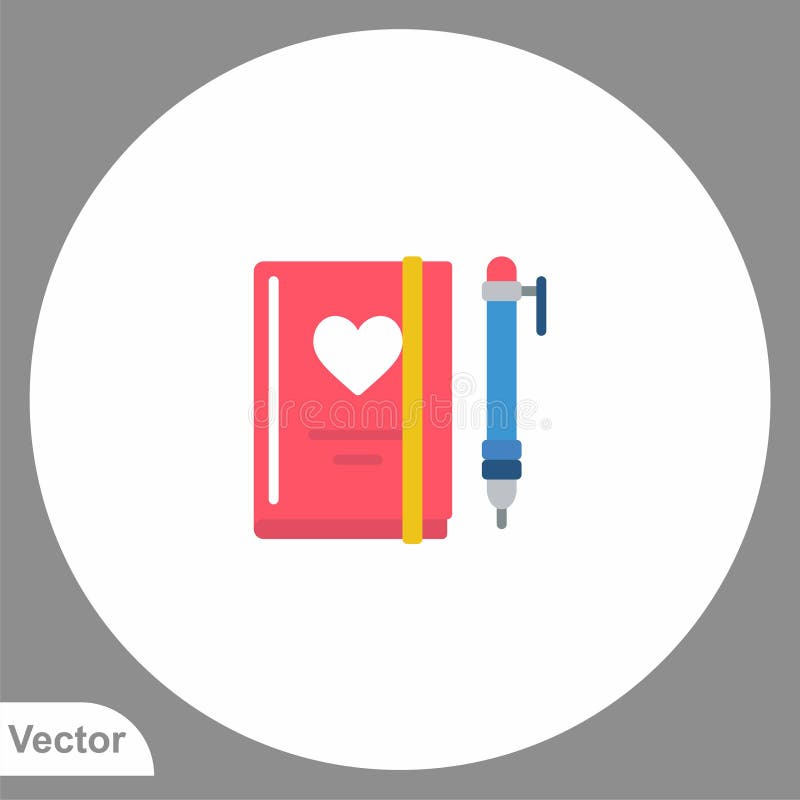Diary Vector Icon Sign Symbol Stock Vector - Illustration of document ...