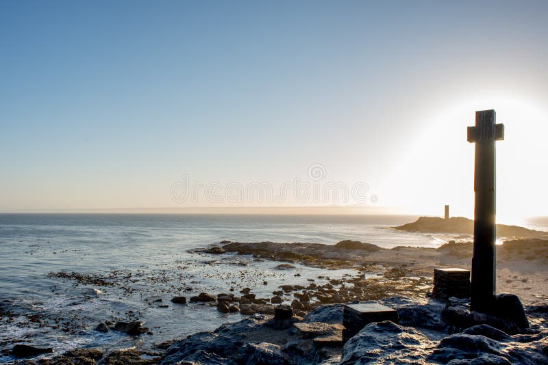 Dias Cross by the Atlantic Ocean Stock Image - Image of search, point ...