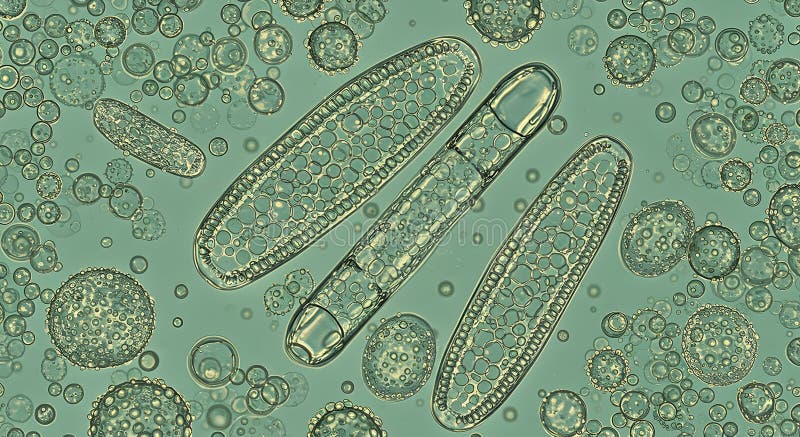 Diatoms and Algae Close-up Showing Microscopic Organisms in Aquatic ...
