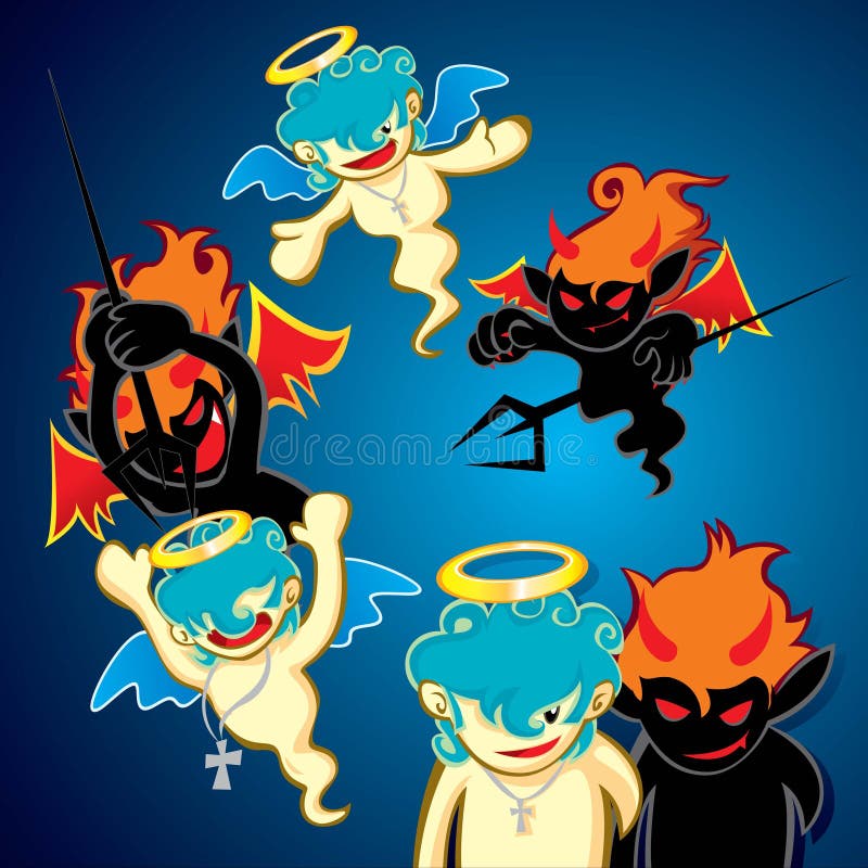 Diavolo ed angelo illustrazione di stock. Illustrazione di spiritualità ...