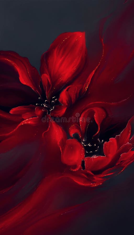 Dibujo Abstracto De Flor Roja Stock de ilustración - Ilustración de ...