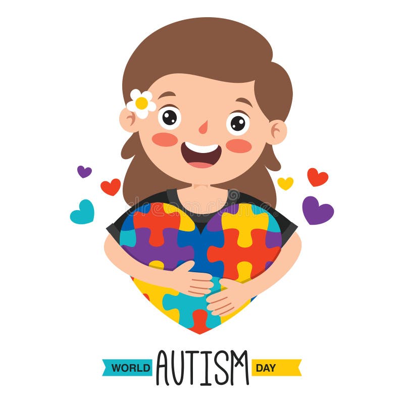 Dibujo Conceptual De Conciencia Del Autismo Ilustración Del Vector