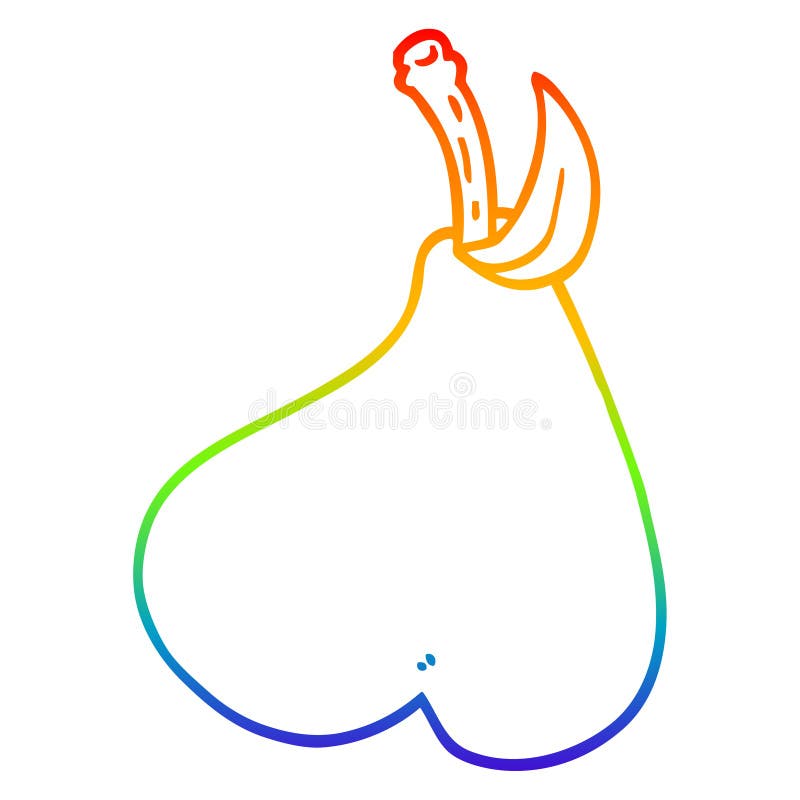 Dibujo Creativo En Gradiente Arcoiris Con Pera Sana Ilustración del Vector - Ilustración de ...