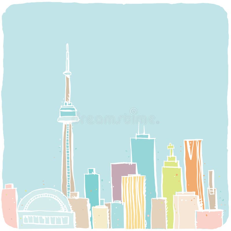 Dibujo De Caricatura De Toronto Stock de ilustración - Ilustración de ...