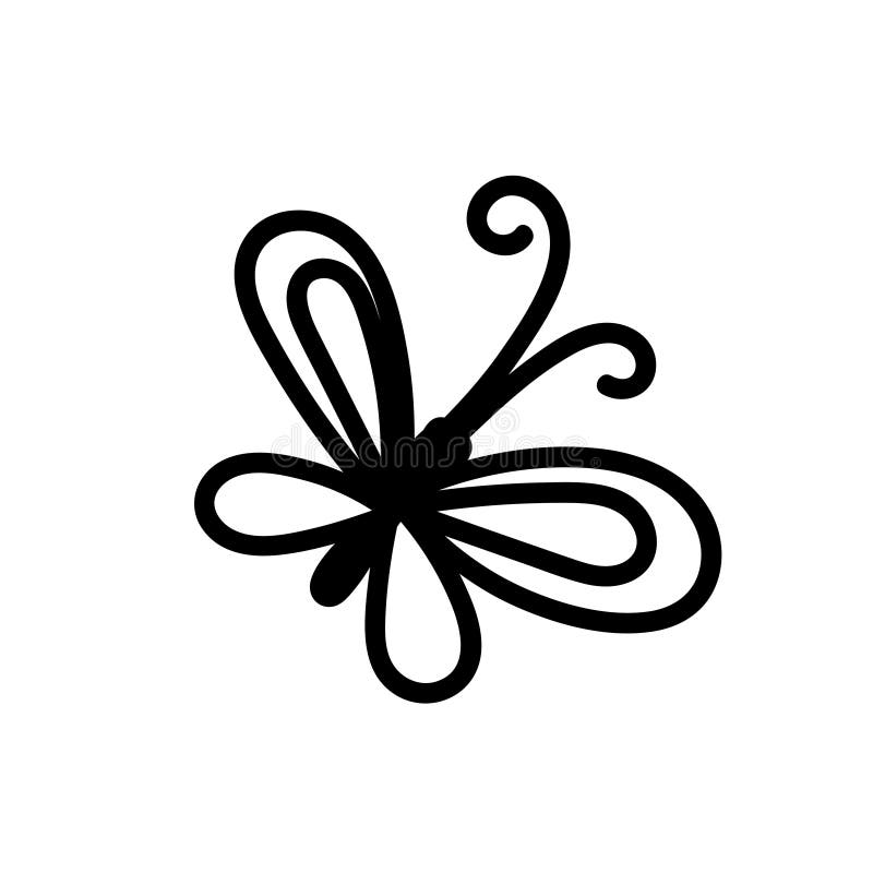 Dibujo De Mariposa Vectorial Doodle Dibujo Lineal Aislado Ilustración ...