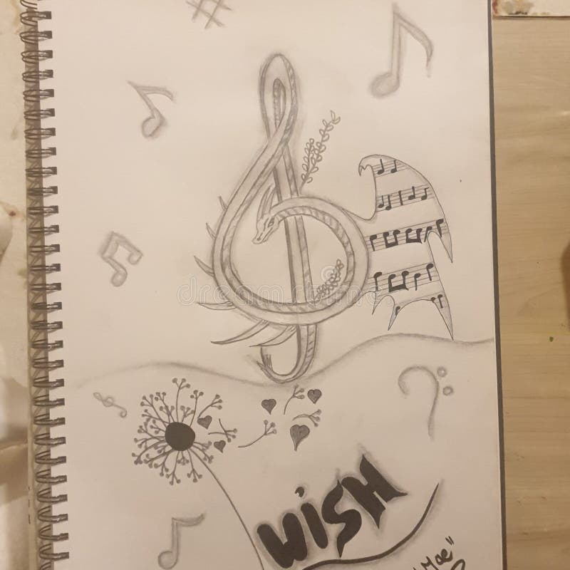 Dibujo de notas musicales imagen de archivo. Imagen de papel - 267310889