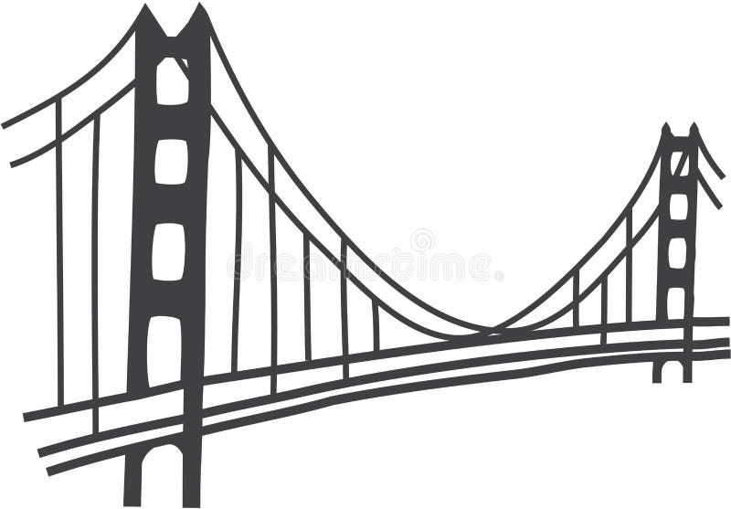 Dibujo De Puente Golden Gate Foto de archivo - Ilustración de longest ...