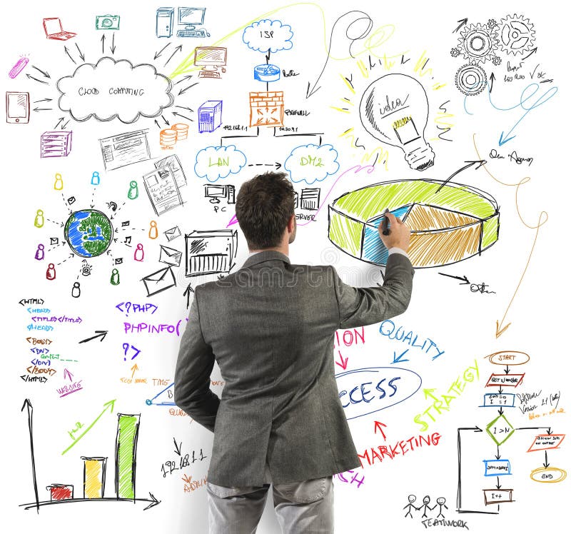 Dibujo De Un Proyecto Del Negocio Imagen de archivo - Imagen de ...