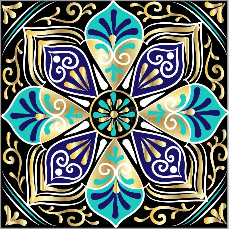 Dibujo De Una Mandala Floral Ilustración del Vector - Ilustración de ...