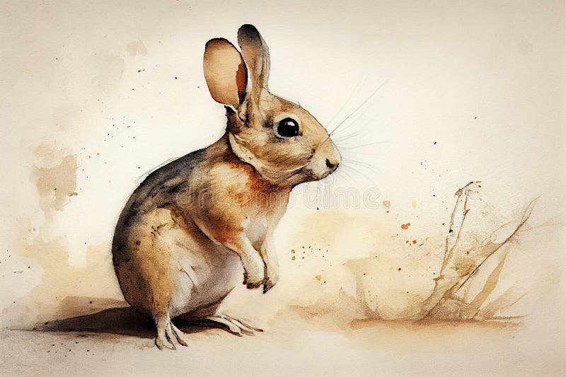 Dibujo Jerbo Con Un Poco De Acuarela Stock de ilustración - Ilustración ...