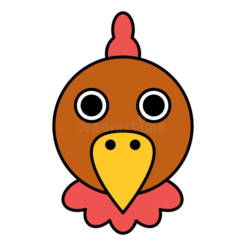 Cara De Pollo Retrato Vista Lateral Doodle Dibujo Estilo Woodcut ...