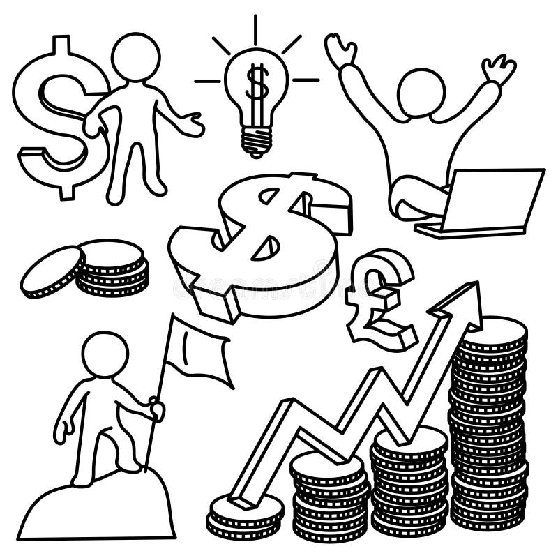 Dibujos Del Vector De Las Finanzas Ilustración del Vector - Ilustración ...