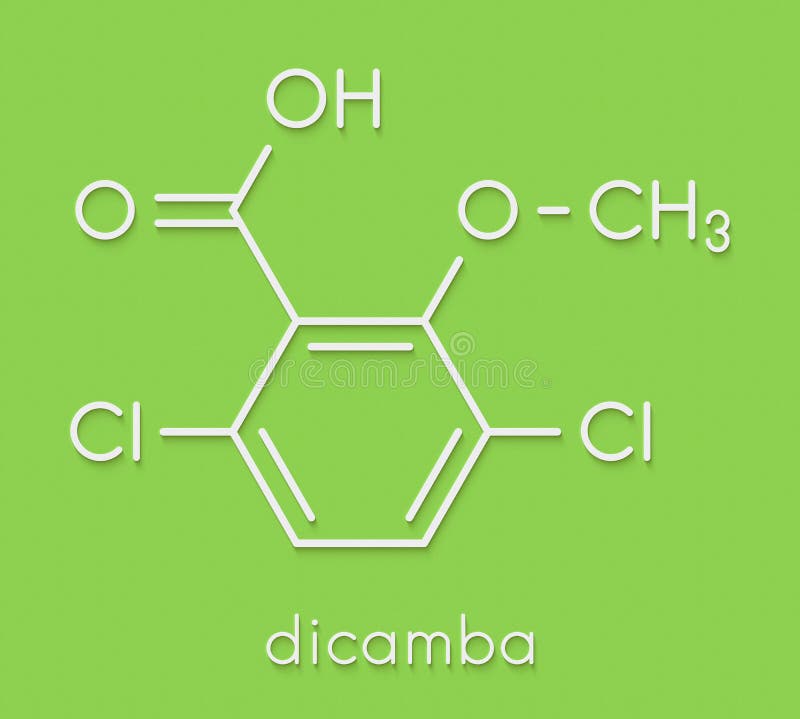 Dicamba Herbicide Molecule. Used in Weed Control. Skeletal Formula ...