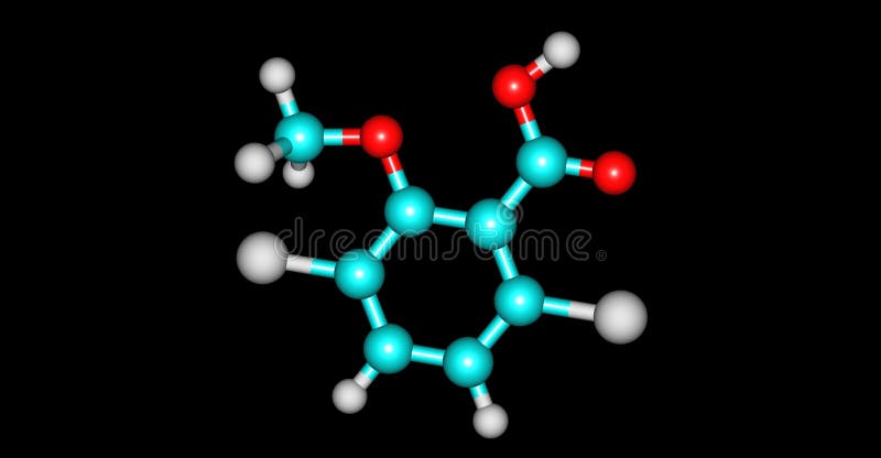 Dicamba C8H6Cl2O3 Molecule. it is Used As a Herbicide. Skeletal ...