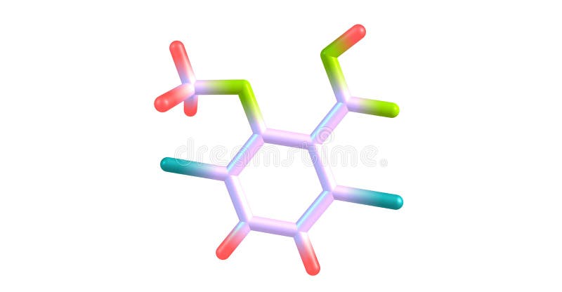 Dicamba Molecular Structure Isolated on White Stock Illustration ...
