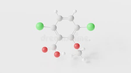 Dicamba Molecule 3d, Molecular Structure, Ball and Stick Model ...