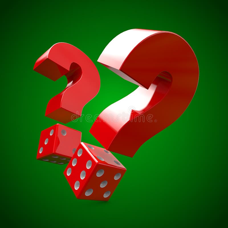 3d Red Question Mark Dice Falling Stock Illustration - Illustration of ...