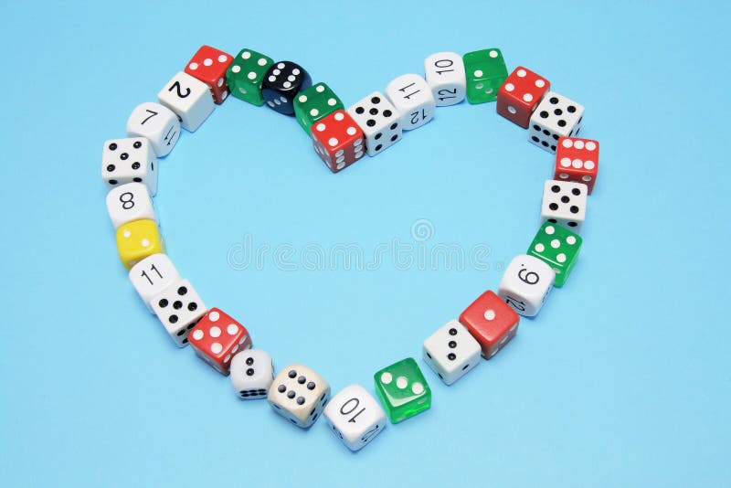 Dice Arranged in Shape of Love Heart Stock Image - Image of risk, life ...