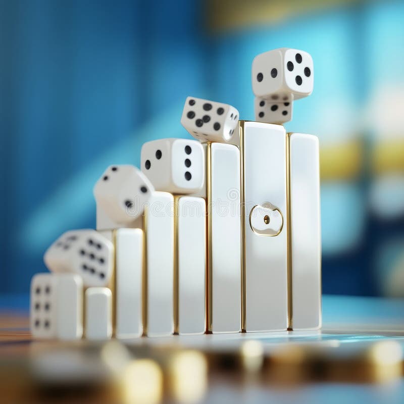 Dice and Bar Chart on Abstract Background. 3d Illustration Stock ...