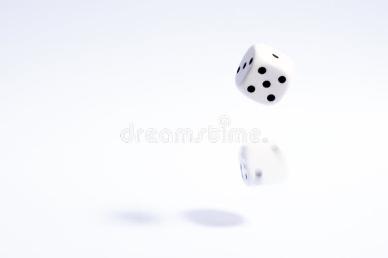 Dice Being Thrown and Bouncing Stock Photo - Image of roll, background ...