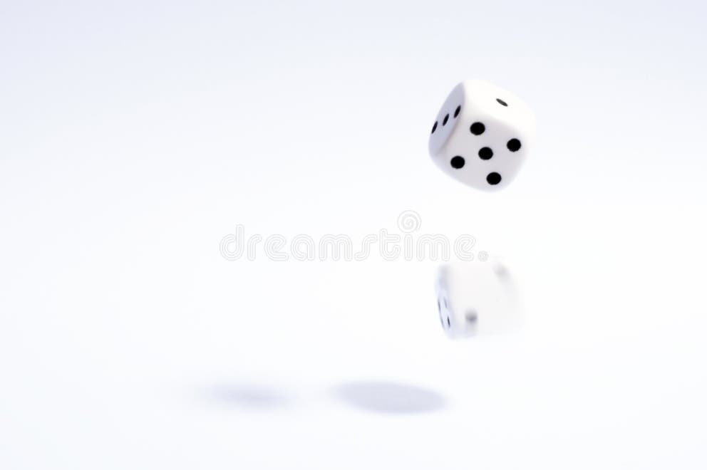 Dice Being Thrown and Bouncing Stock Image - Image of shot, gamble ...