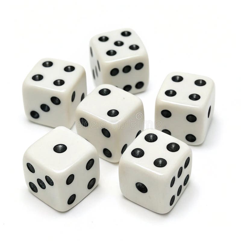 Dice with Black Dots Isolated on White Background Stock Illustration ...