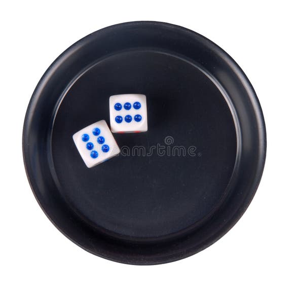 Dice in Black Pot - Overhead, Isolated Stock Image - Image of luck ...