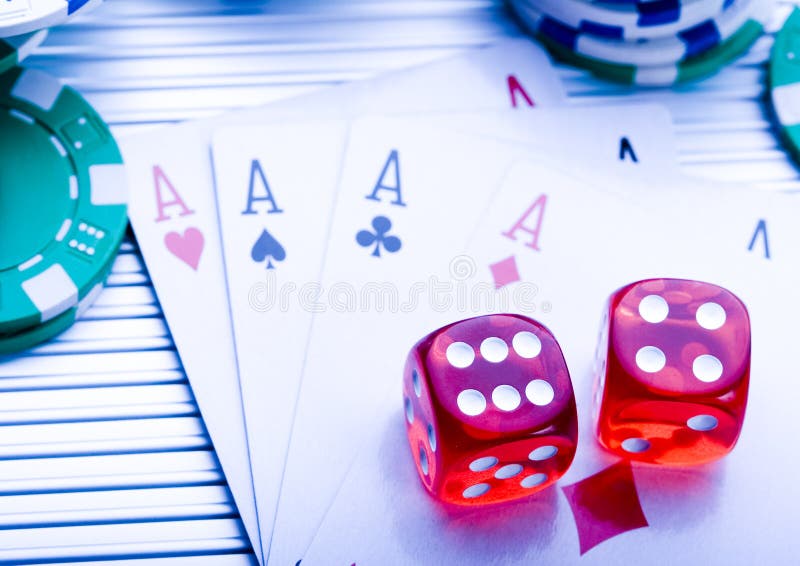 Dice on cards stock photo. Image of leisure, games, casino - 4585728