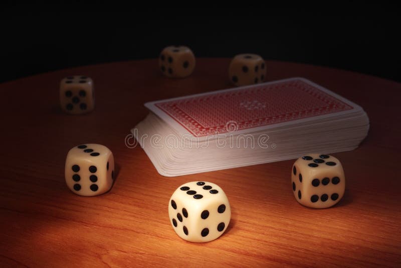 Dice and cards stock image. Image of number, cards, dice - 7481245