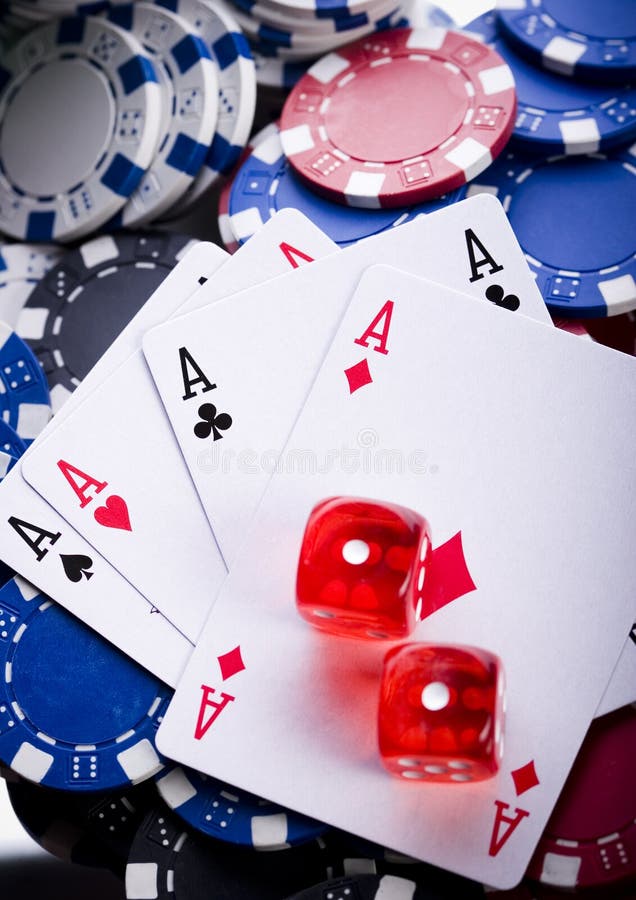 Dice on cards in casino stock image. Image of casino, cards - 4696751