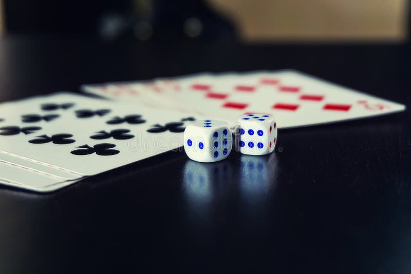 Dice with Cards on the Table Stock Image - Image of budget, chance ...