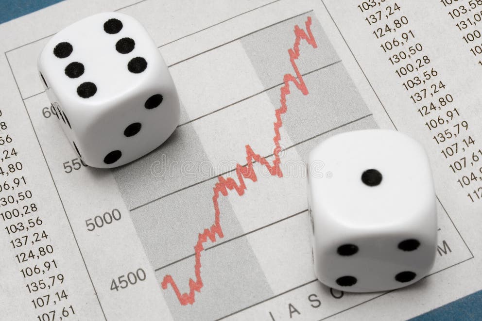 Dice on Chart stock image. Image of game, information, invest - 731171